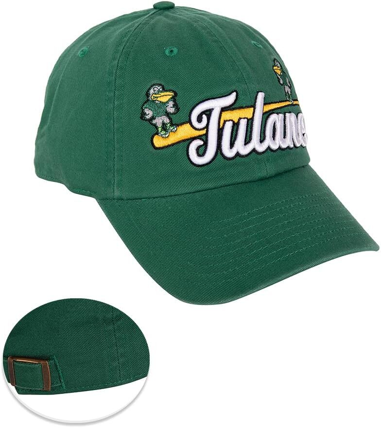 Tulane University Baseball Hat Green Wave Brimmed Embroirderd Hats Cap ...