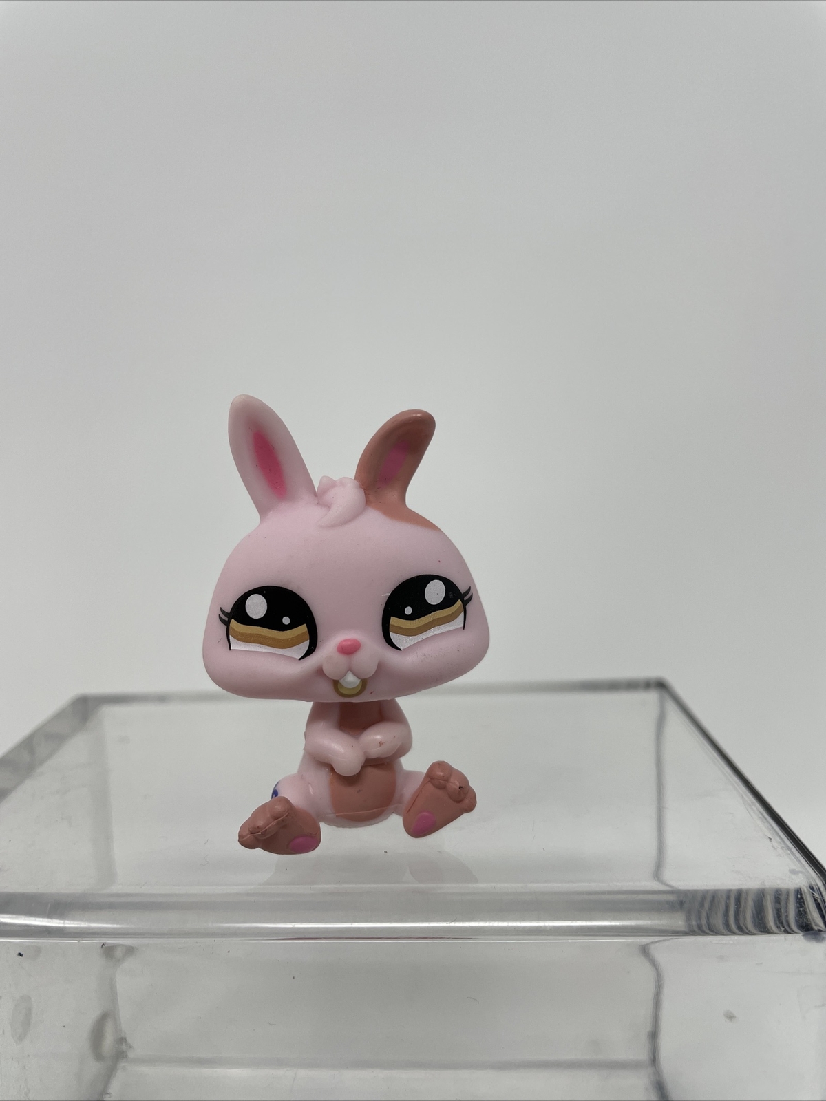 #1366 Pink Dwarf Rabbit Bunny w/ Brown dot Eyes LPS Littlest Pet Shop ...