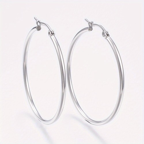 10Pairs 304 Stainless Steel Big Hoop Earrings Hypoallergenic Earrings ...