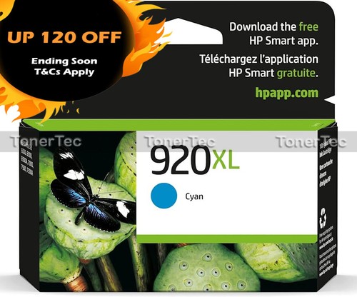 HP Genuine #920XL HY CYAN Ink for Officejet 6000/6500/6500A/7000/7500A ...