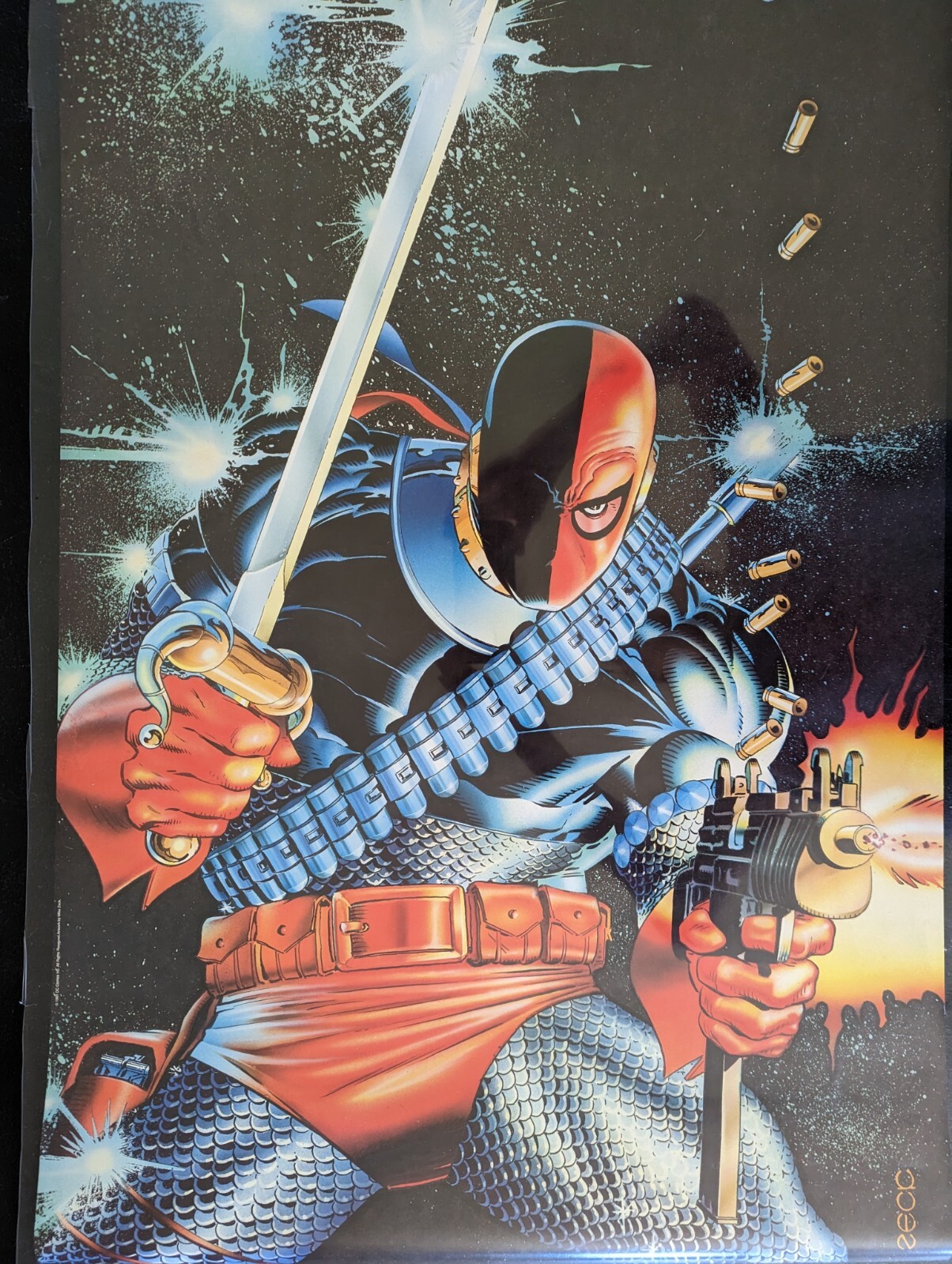 Vintage Deathstroke Poster Unused Mike Zeck Art 1991 22x34 DC Comics | eBay