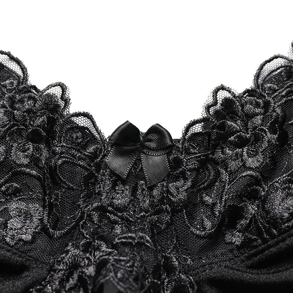 Women's Minimizer Unlined Underwire Bra with Lace Embroidery Full ...