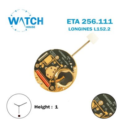 LONGINES L152.2 ETA 256.111 Movement Swiss Made 3 Hands ,White Date ...