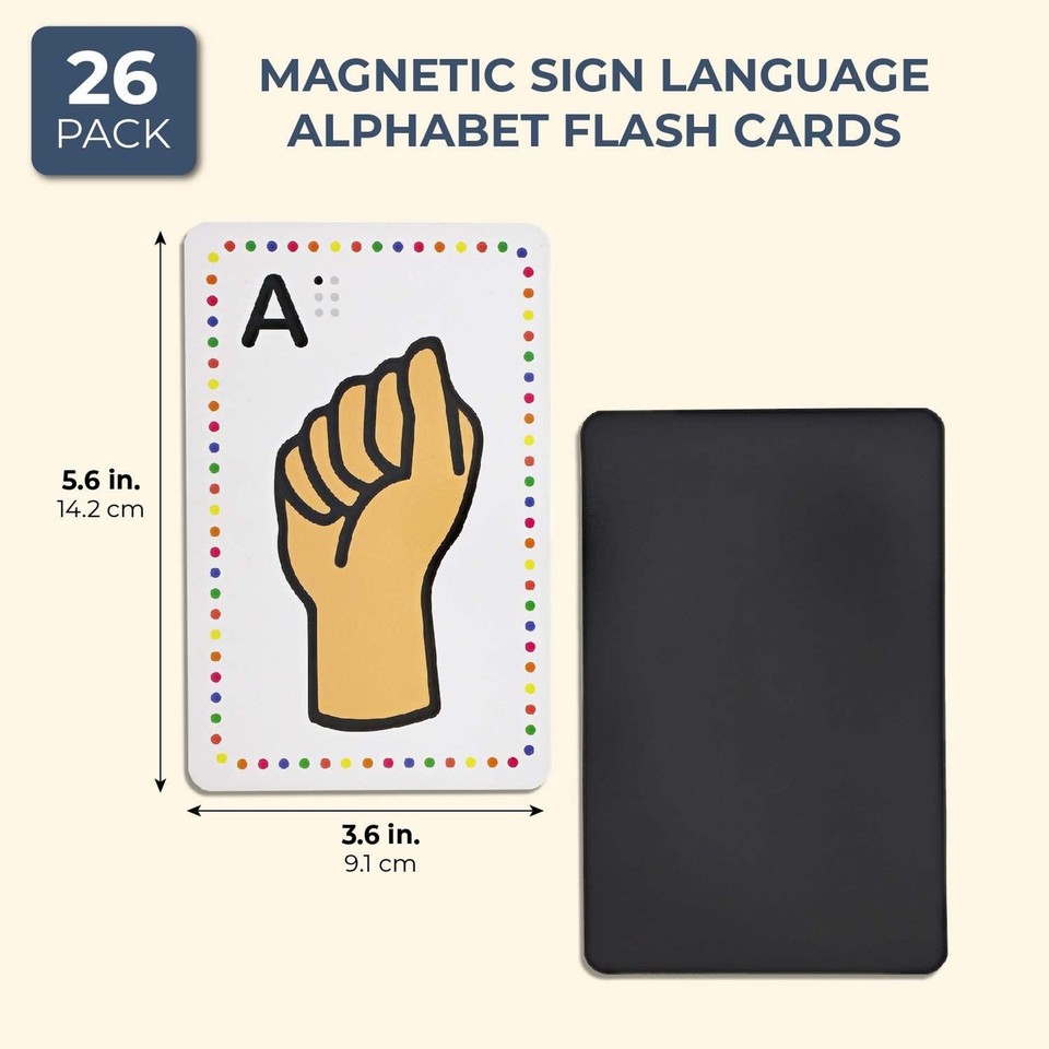 Set of 26 Magnetic Sign Language Alphabet Flash Cards with Gestures 5.6 x 3.6 in | eBay