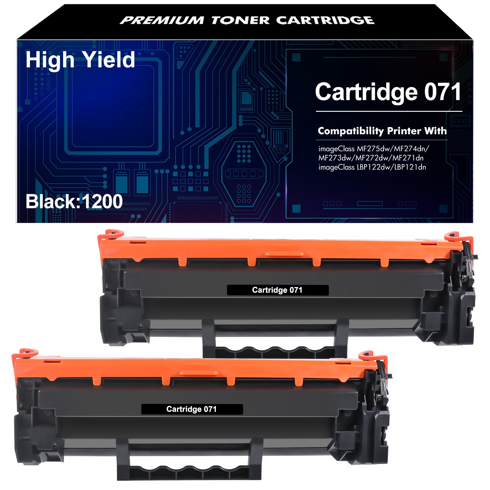 2PK Compatible for Canon 071H CRG071 Toner imageCLASS LBP122dw LBP120 ...