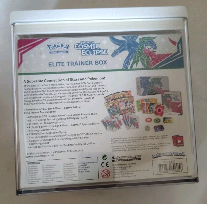 2019 POKEMON TCG SUN & MOON COSMIC ECLIPSE ELITE TRAINER BOX ETB ...