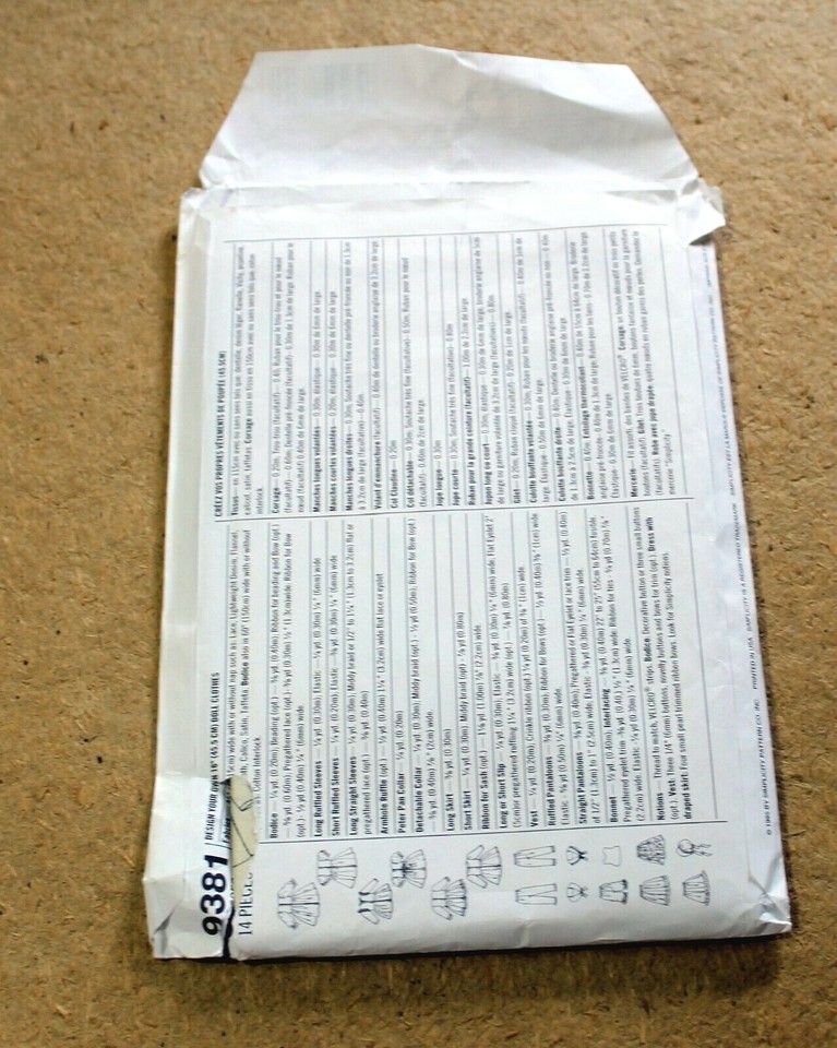 OOP! DESIGN YOUR OWN 18" DOLL CLOTHES DRESS SEWING PATTERN Simplicity ...