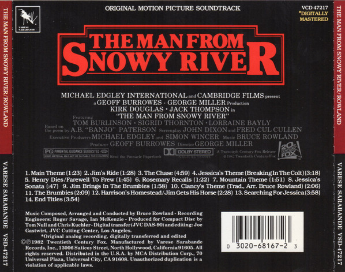 The Man from Snowy River [Original Motion Picture Soundtrack] by Bruce ...