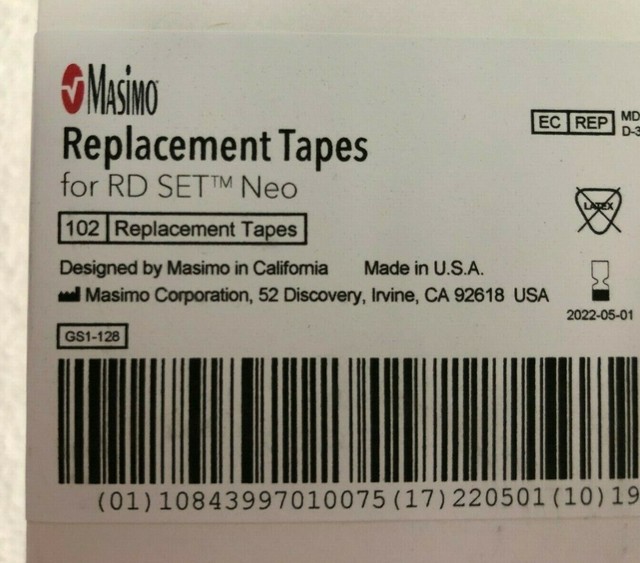 Masimo 4047 Replacement Tapes for RD SET Neo, Box of 102 Tapes | eBay