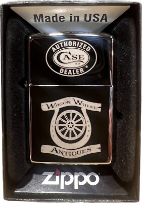 Zippo Lighter Custom Wagon Wheel Antiques Authorized Case XX Dealer | eBay