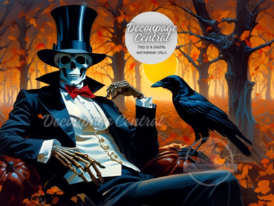 Tuxedo Skeleton | A4 8.3" x 11.7" Rice Paper for Decoupage | Decoupage ...