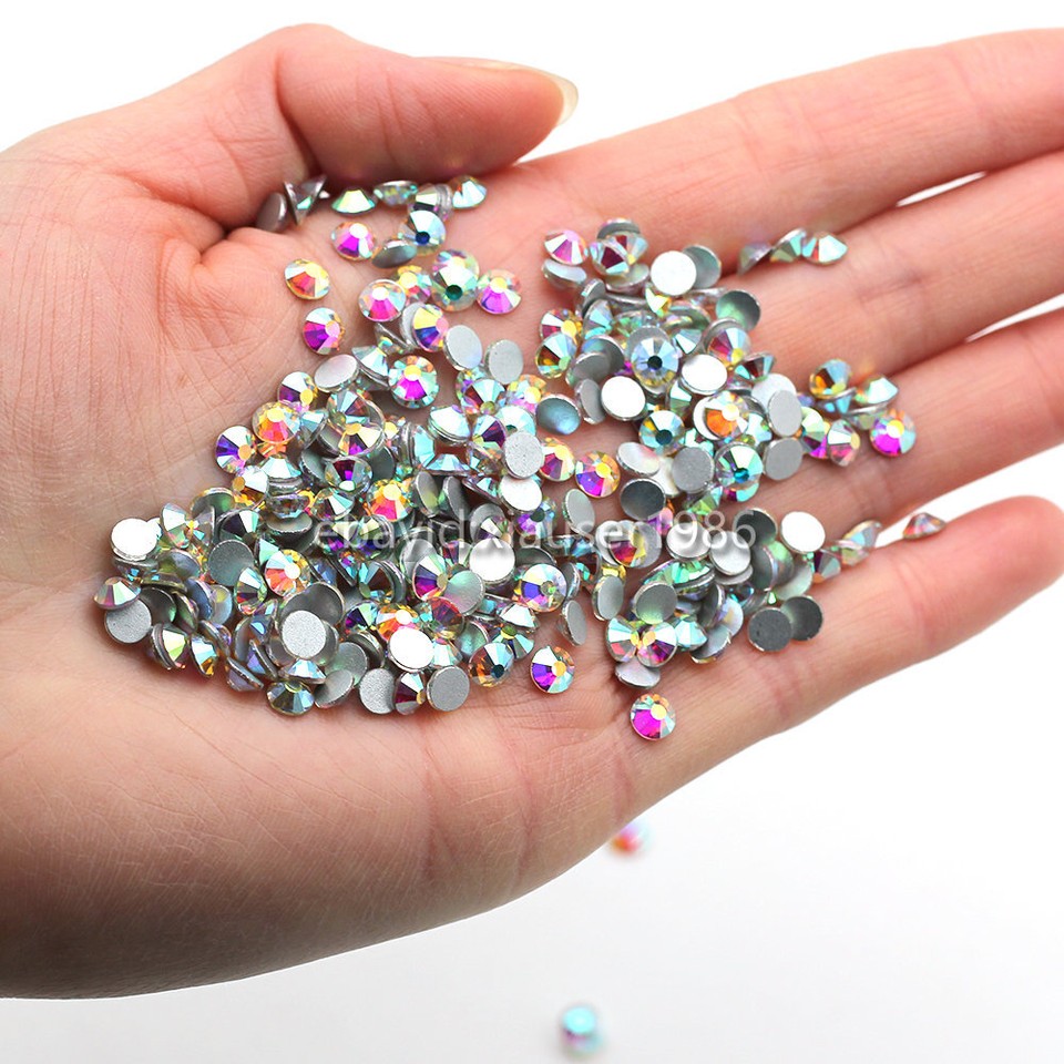 Top quality Crystal AB Rhinestones Flat Back Gems for Nails Clothes ...