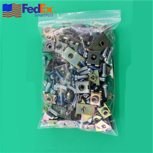 200x Mixed Metal Fastener Auto Car Body Door Fender Panel Screw U Clips ...