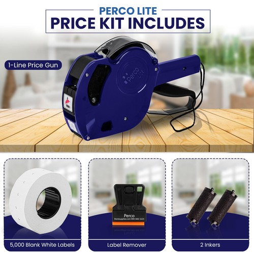 Lite 1 Line Price Gun with Labels Kit - Includes 5,000 Blank White ...