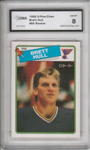 Brett Hull Rookie Card rc #66 1988-89 O-Pee-Chee opc Grade 8 gma hof | eBay