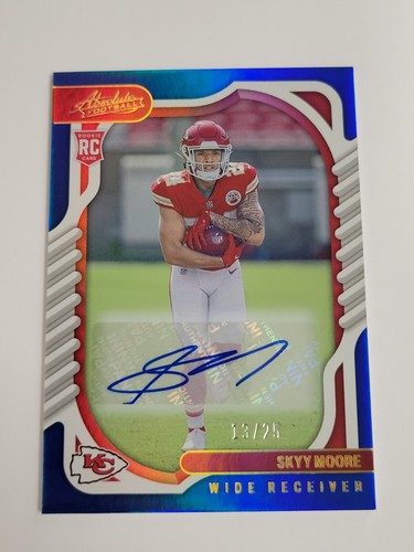 SKYY MOORE 2022 Panini Absolute BLUE Foil Rookie RC Auto Autograph 13/ ...