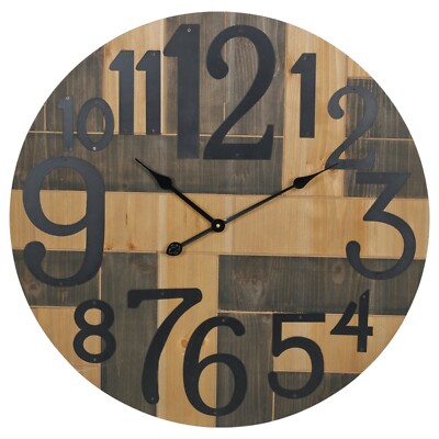 72cm Extra Large Round Wooden Wall Clock Modern Retro Contemporary ...
