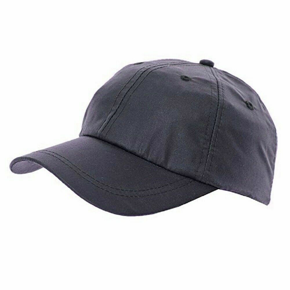 WAX BASEBALL CAP SHOWERPROOF WAXED RAIN HAT BLACK OLIVE NAVY ADJUSTABLE ...