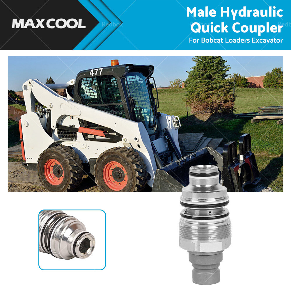 For Bobcat Male Hydraulic Flat Face Quick Coupler 6679837 46mm 1 13/16 ...