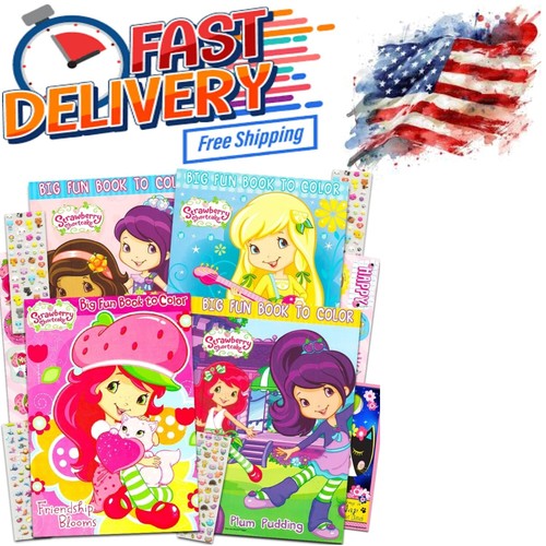 Coloring Book Set 4 Books Over 200 Stickers Door Hanger Party Supplies ...