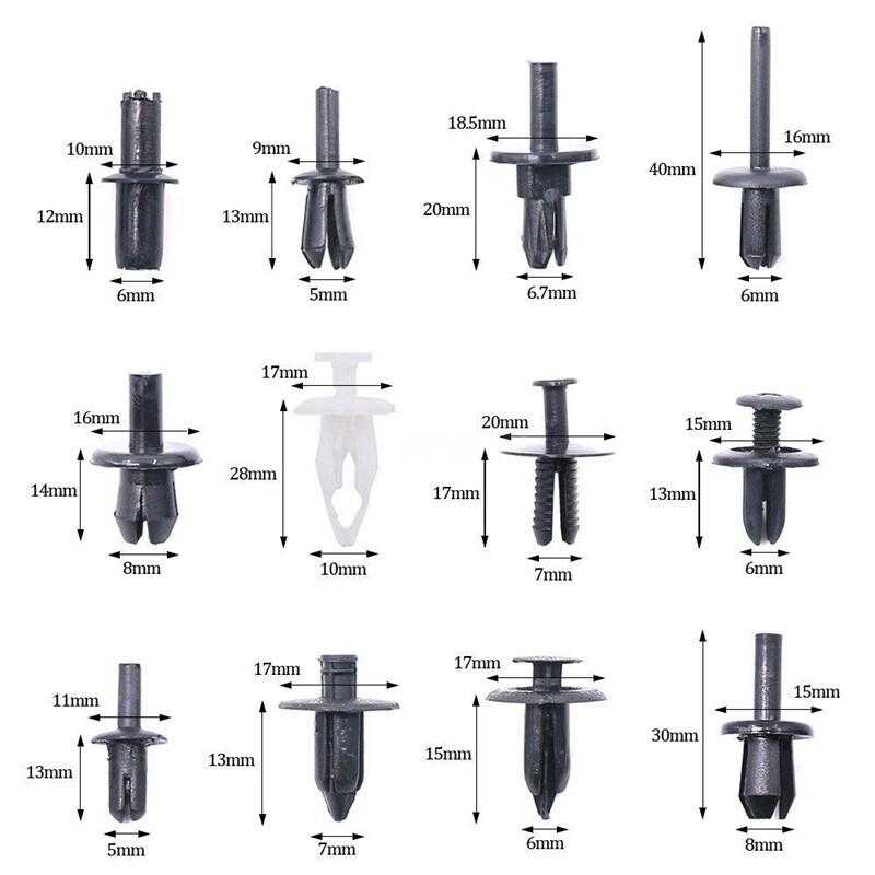 350 Push Type Clips Pry Tool Interior Trim Panel Bumper Fender Liner ...