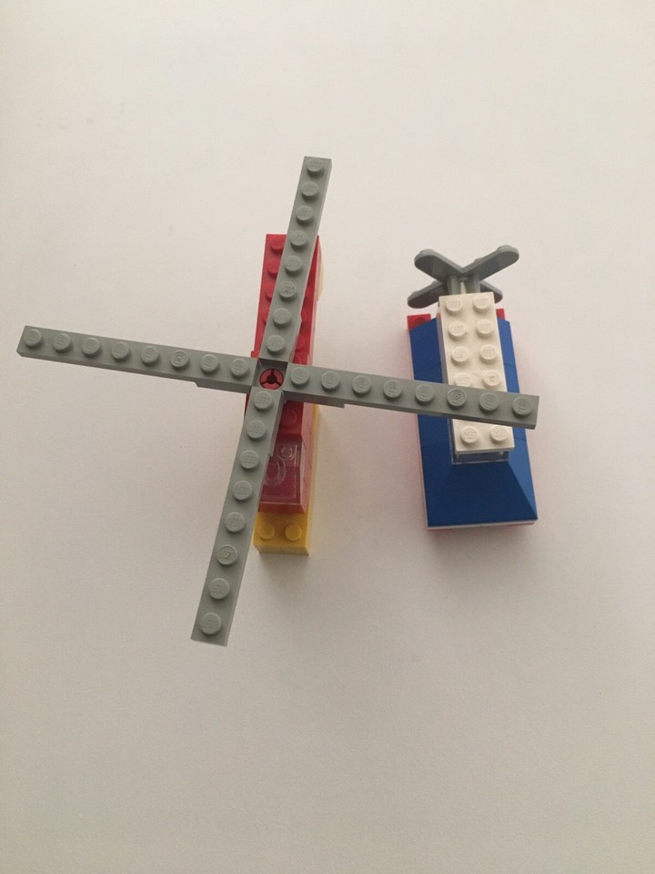 Vintage Lego Classic Red & Yellow Helicopter and Red & Blue Airboat ...