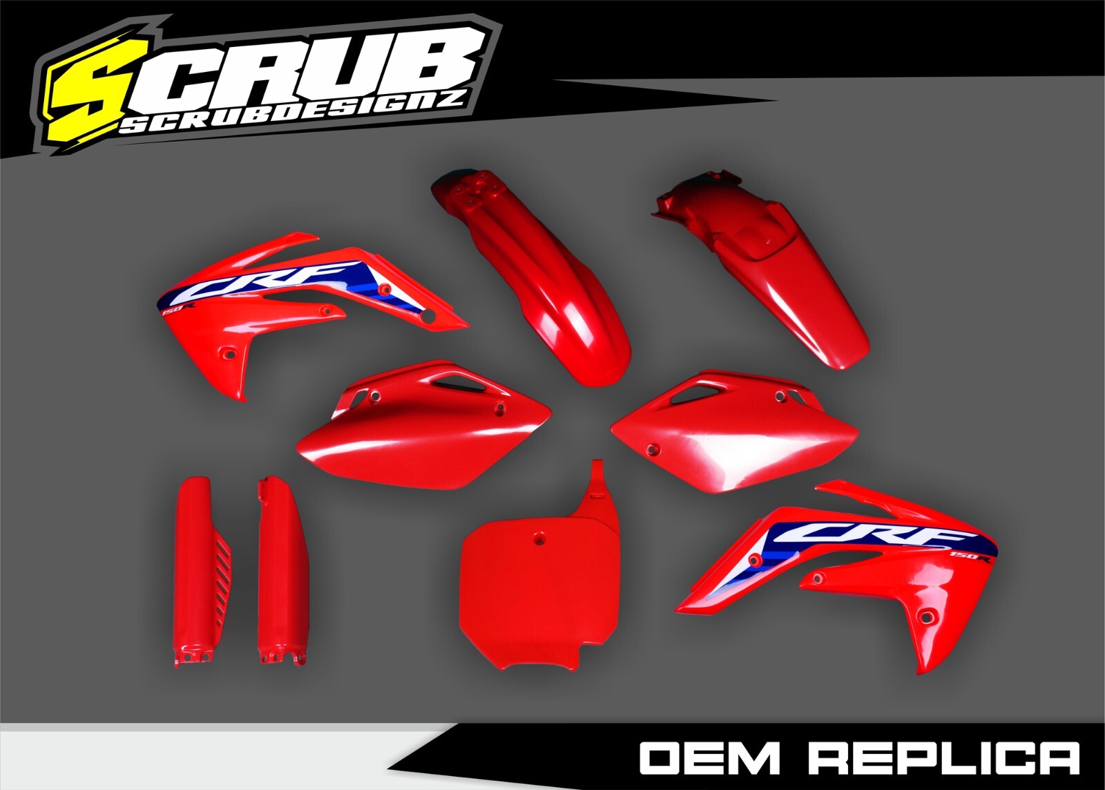 Honda CRF150R 2007-2024 Plastic body kit + replica decals fitted | eBay