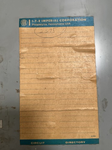 ITE Electric Cabinet Front Panel Cover Door Only Model H-915 27" x 14 5 ...