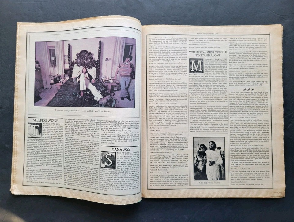 Rolling Stone Magazine Issue 225 November 4 1976 Brian Wilson NO LABEL ...