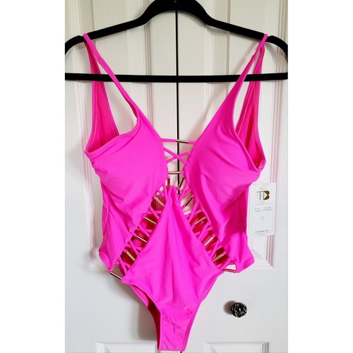 Tini Bikini M Women's Sexy One Piece Swim BATHING suit BIKINI Neon Pink ...