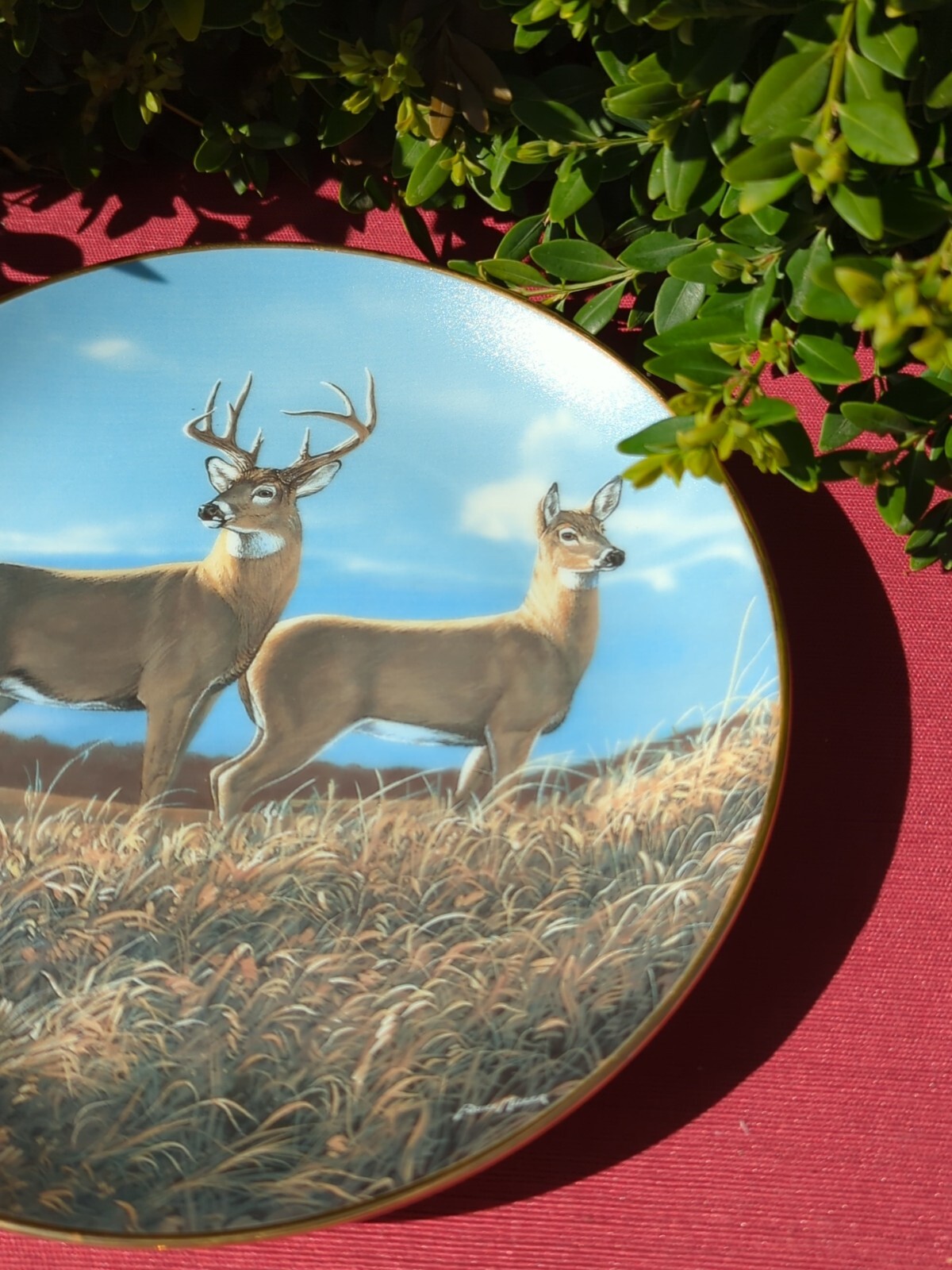 Whitetail Deer Friends Of The Forest Autumn Hillside Plate Danbury Mint ...