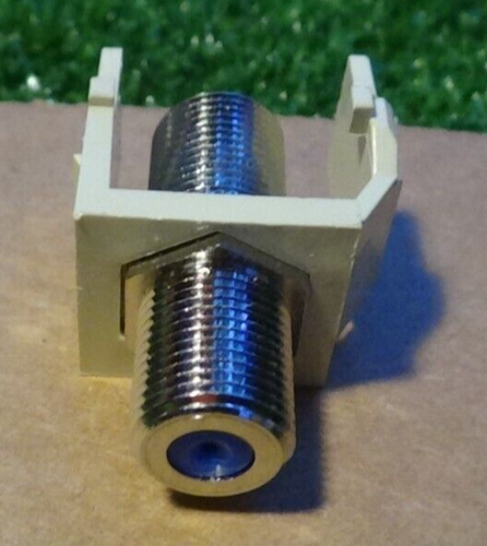 Leviton Ivory QuickPort Gold Coaxial Connector Blue Center 41084-FIF ...