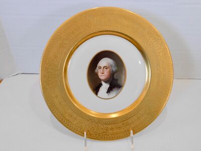 Chesapeake & Ohio Railroad George Washington Plate Buffalo China Gold ...