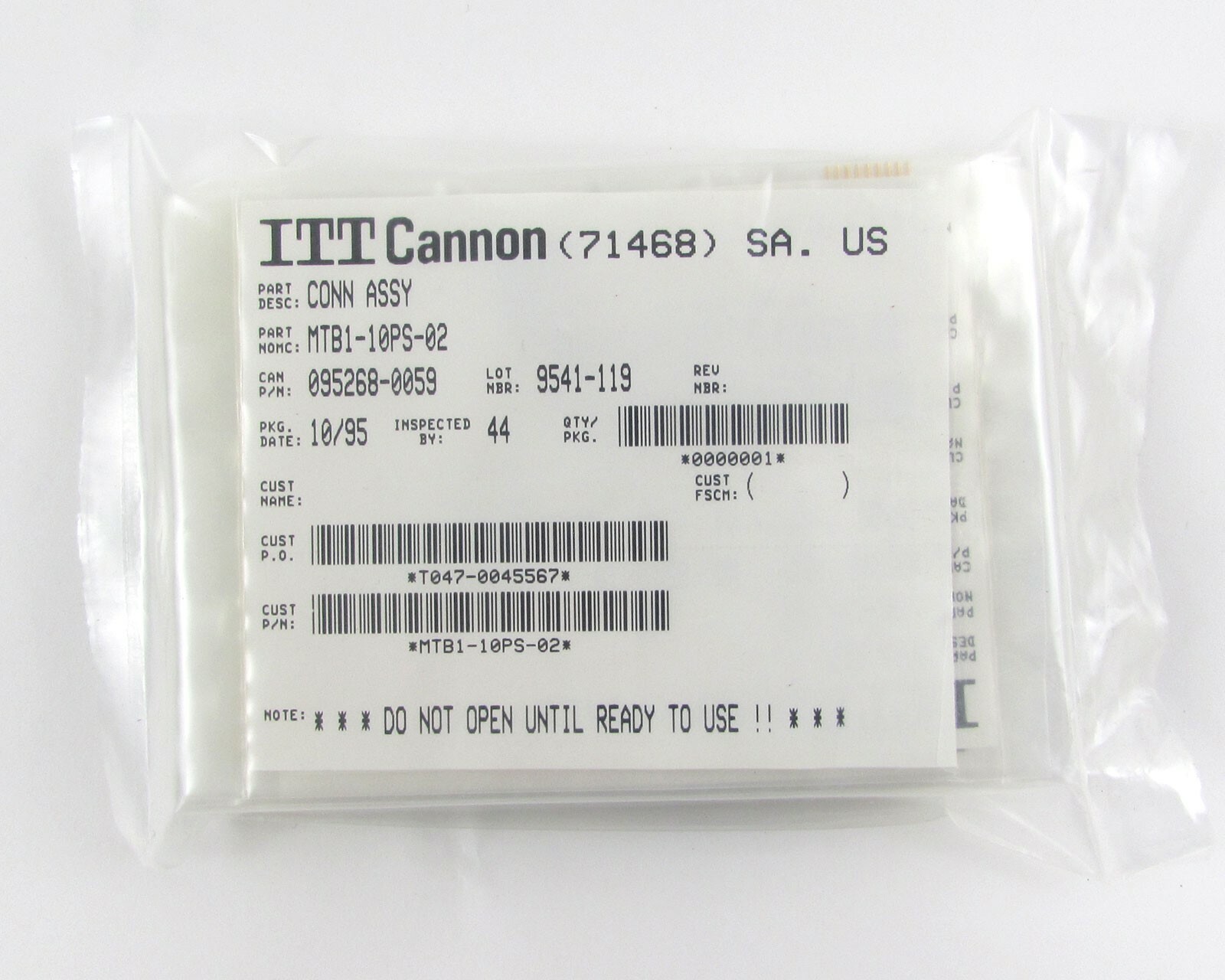 Lot of (25) ITT Cannon MTB1-10PS-02 50 Mil Strip Connectors | eBay