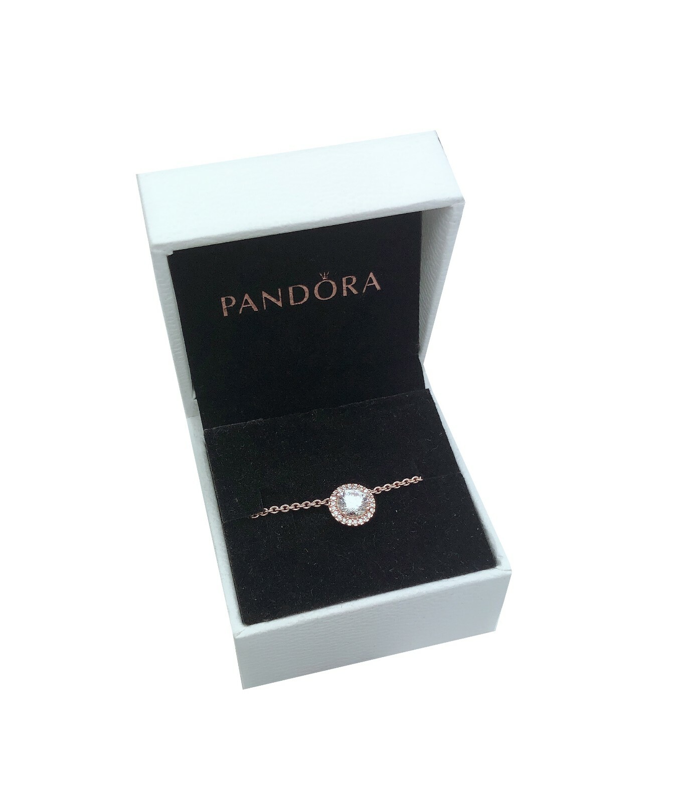 NEW Authentic PANDORA Rose Gold Classic Sparkle Elegance Chain Necklace ...