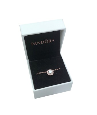 NEW Authentic PANDORA Rose Gold Classic Sparkle Elegance Chain Necklace ...