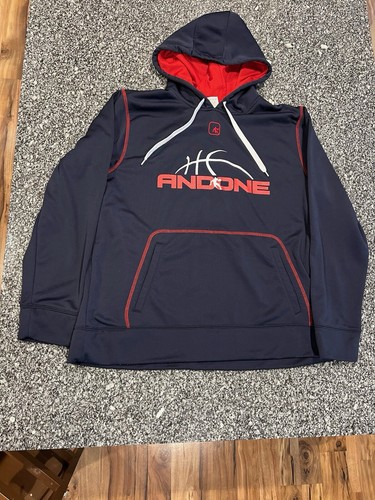 And1 Hoodie Navy Blue Sweatshirt L Pockets Long Sleeved Basketball (A12 ...