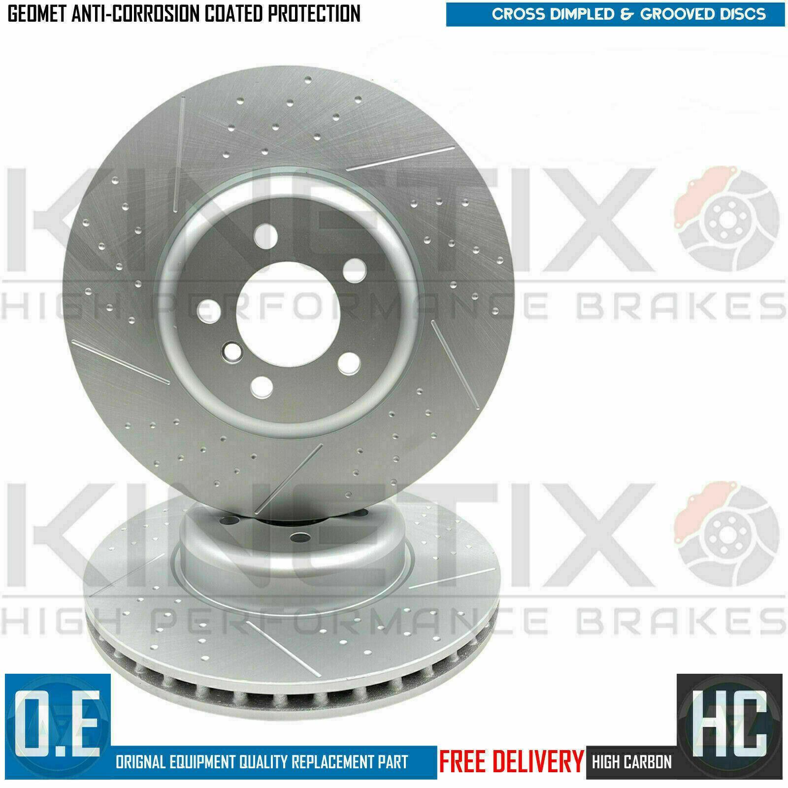 FOR BMW M235i M240i F22 DIMPLED & GROOVED FRONT BRAKE DISCS PAIR 340mm ...