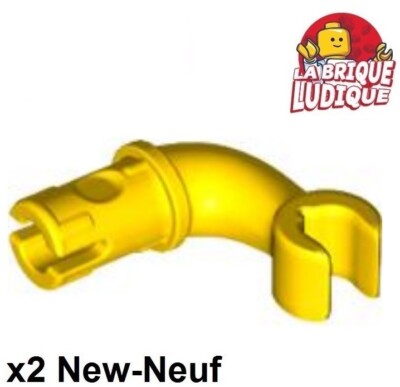 Lego 2x Minifig arm bras hand main longue long with pin jaune/yellow ...