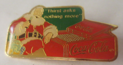 Coca-Cola Santa Thirst asks nothing more Lapel Pin Using 1941 Haddon ...