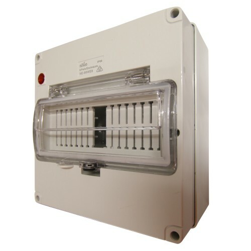 8 Pole WeatherProof Enclosure - IP66 - RCD Cover Circuit Breaker Solar ...