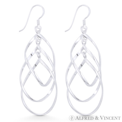 Dangling Multi-Loop Freeform Swirl .925 Sterling Silver Chandelier Hook ...