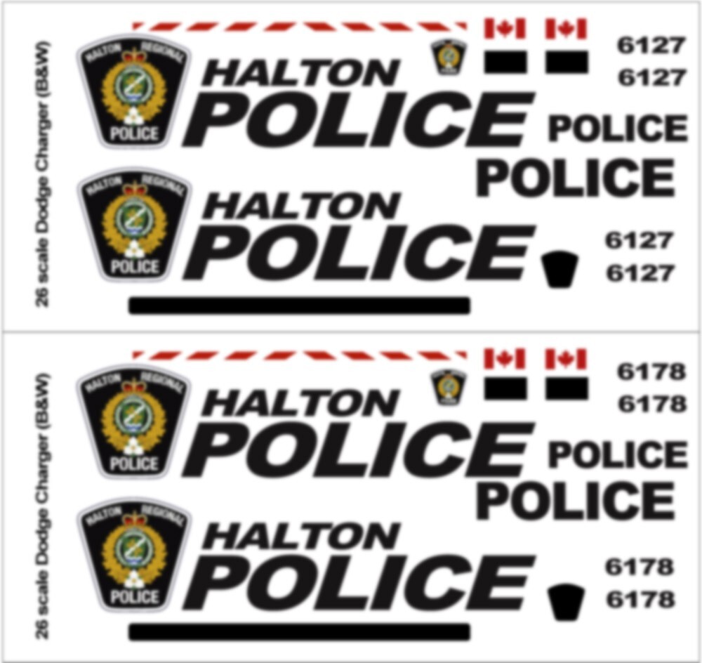 1:26 SCALE HALTON REGIONAL POLICE DODGE CHARGER PURSUIT DECALS | eBay