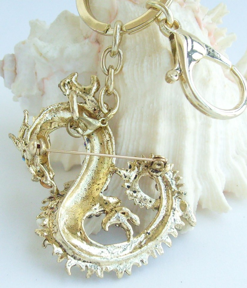 Unique Animal Dragon Keychain Austrian Crystal Pendant Art Decoration ...