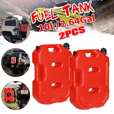 2pcs 2.6Gallon 10L Fuel Can Emergency Backup Gas Tank for ATV UTV ...