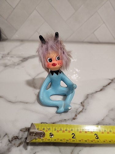 Vintage ENESCO Figurines Extremely Rare Blue Imp Moon Girl Looking! | eBay