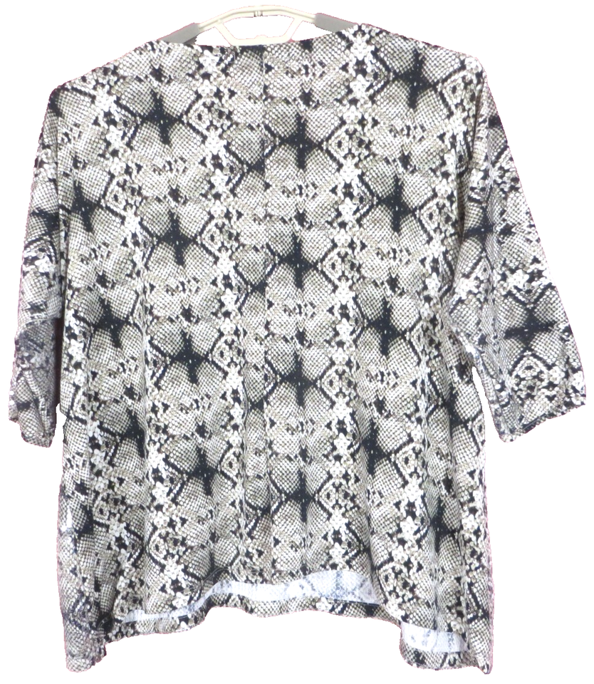TB13153 STYLE & CO Women's Stretch Polyester Blouse 3/4 Sleeve Animal ...