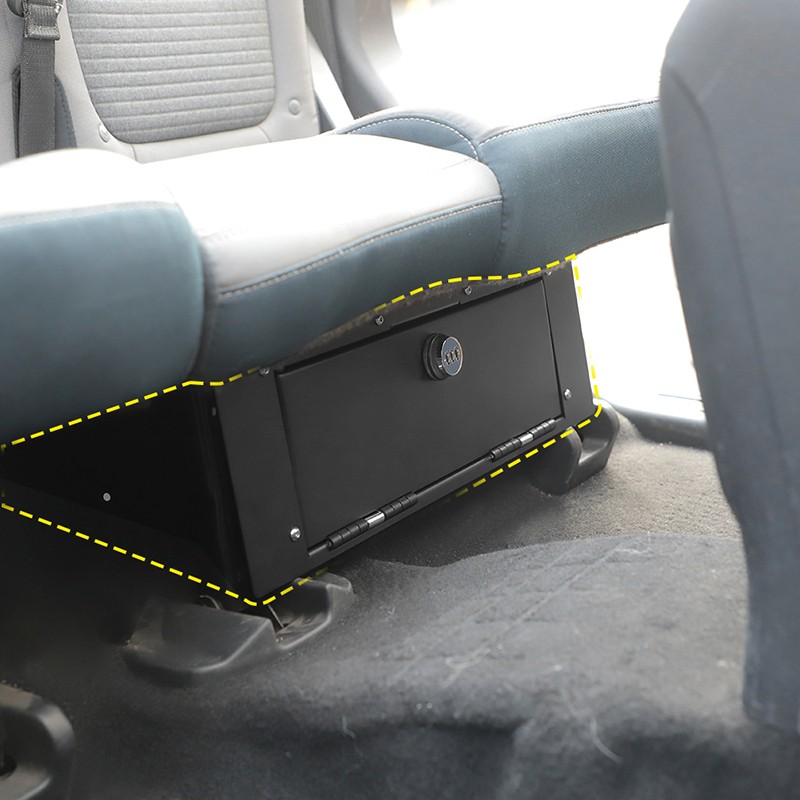 Black Under Rear Seat Locking Safe Storage Box for Ford 2021-2024 ...