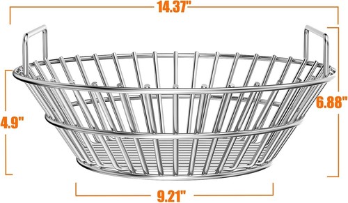 Stainless Steel Charcoal Ash Basket Fits for Large BGE, Kamado Joe Cla ...