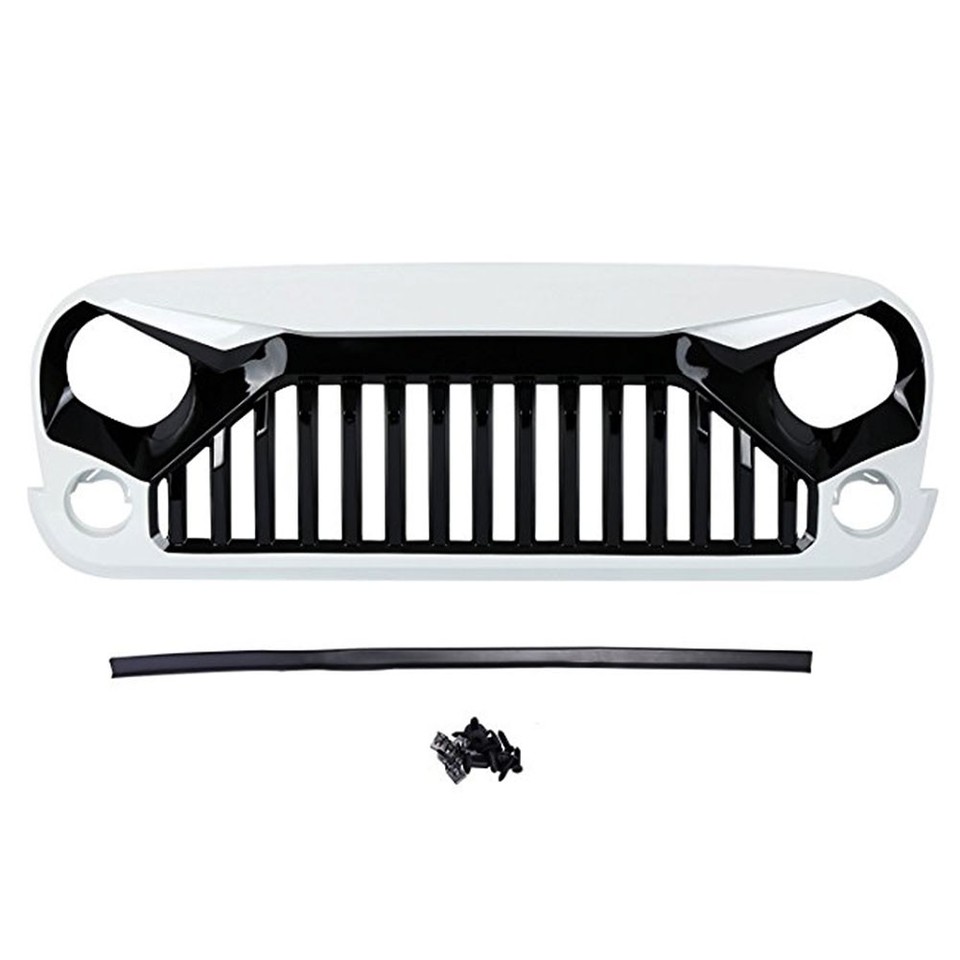 Car Front Angry Grill Grille for Jeep Wrangler JK Rubicon Sahara Sport ...